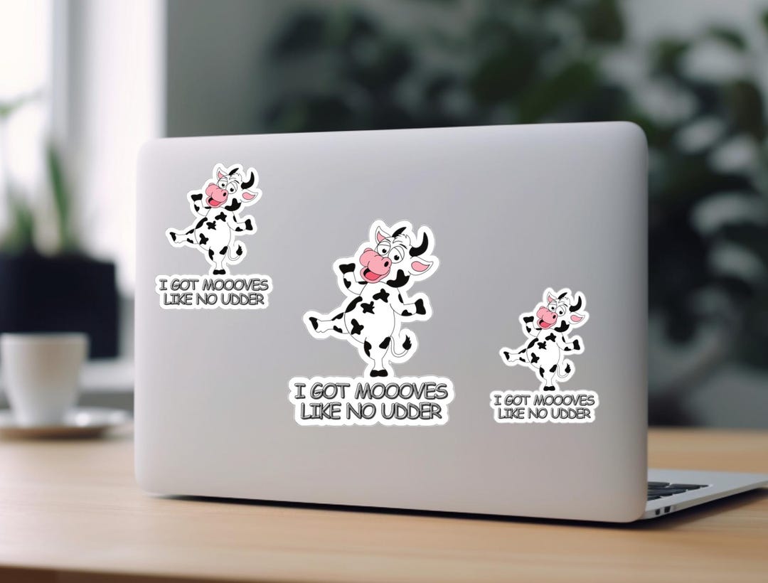 Funny Cow Sticker for Laptop Vinyl Decal Car Sticker Funny for Adult ...