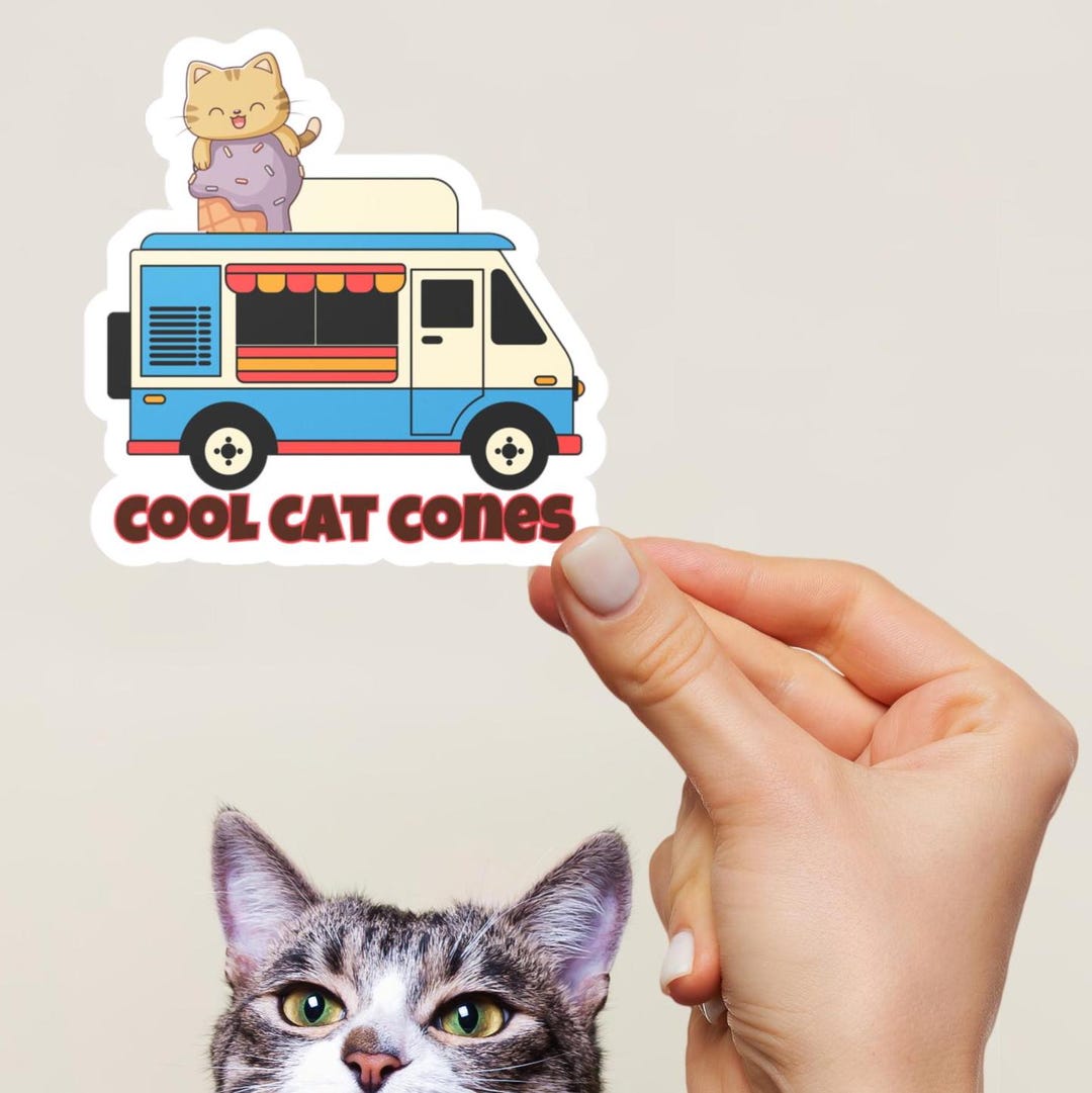 Retro Cute Sticker Ice Cream Stand Sticker for an Ice Cream Lover Cute ...