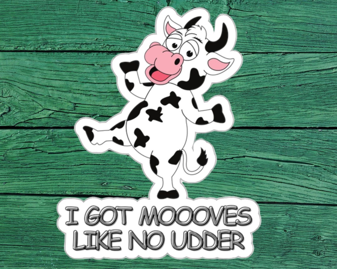Funny Cow Sticker for Laptop Vinyl Decal Car Sticker Funny for Adult ...