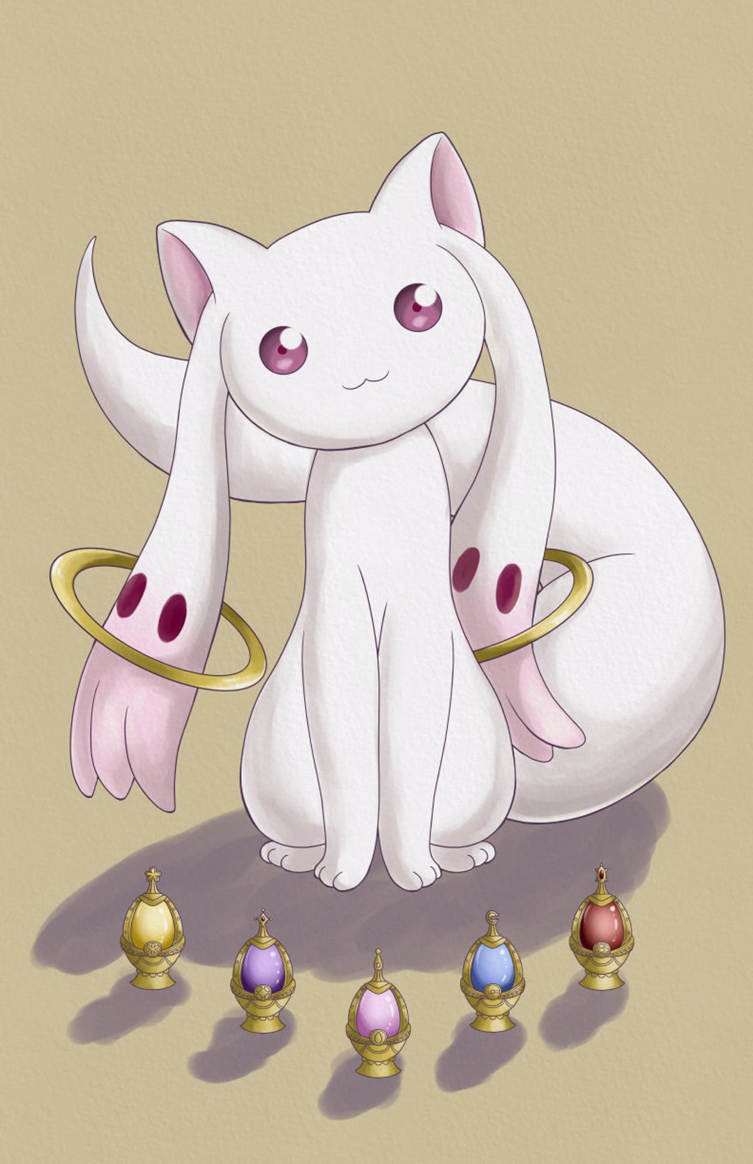 Madoka Magica Kyubey Print 11x17 - Etsy