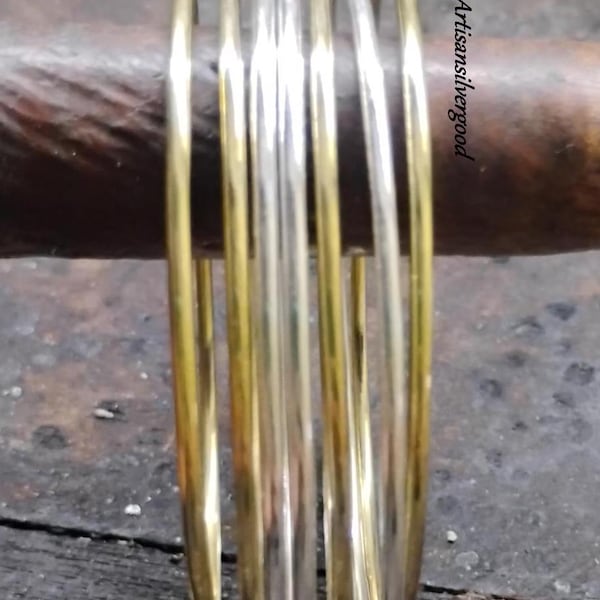 Mixed Metal Bangle - Etsy
