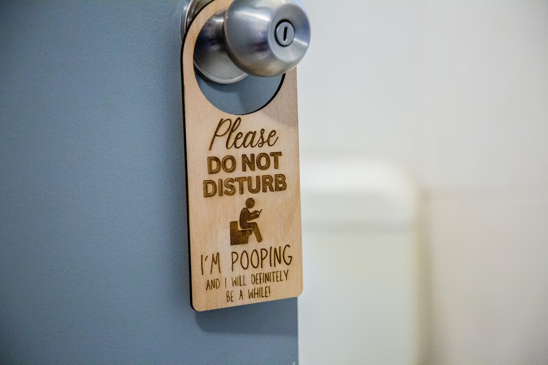Toilet Sign Door Hanger, I'm Pooping Sign, Do Not Disturb Sign, Toilet ...