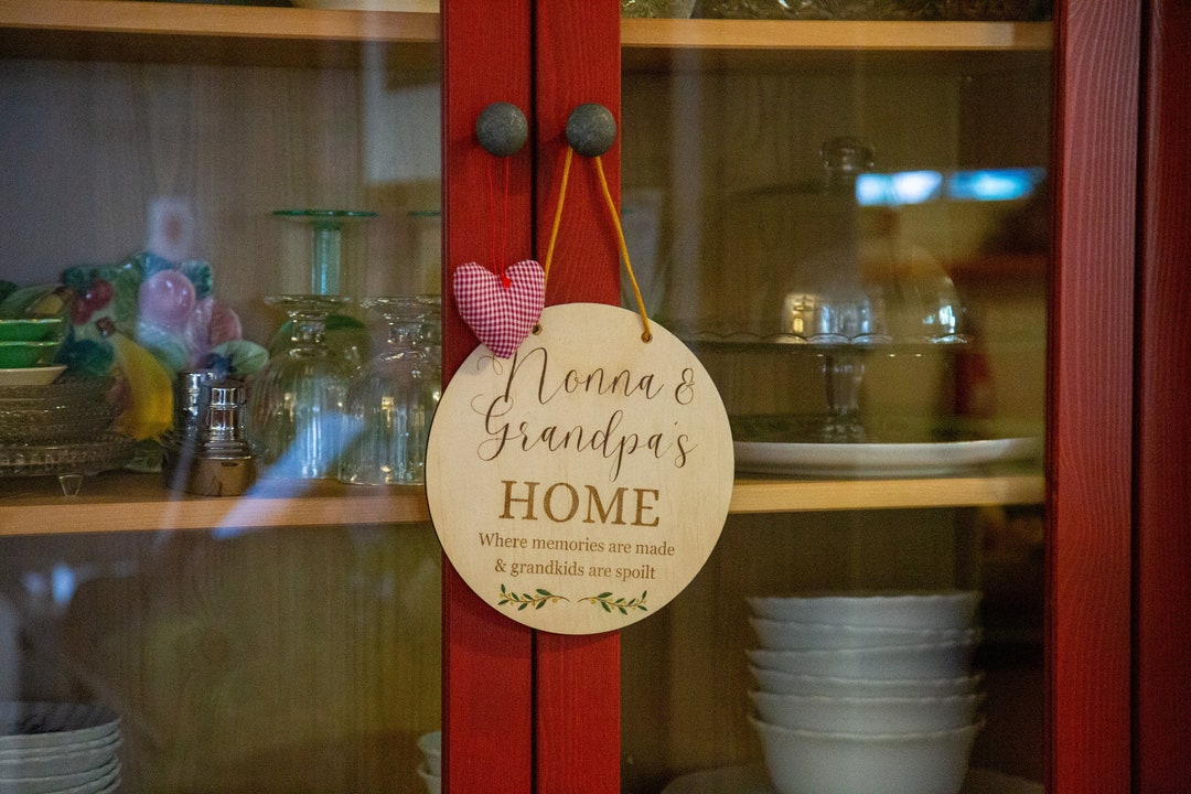 Grandparents 'home' Sign, Personalised Sign, Laser Engraved, Grandpa ...