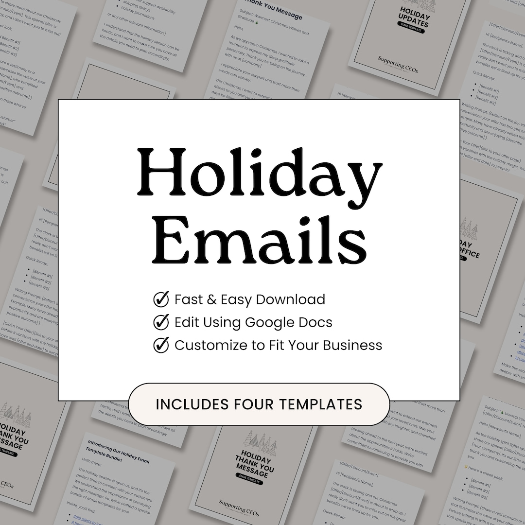 Holiday Email Templates Bundle - Perfect for Thanksgiving, Black Friday ...
