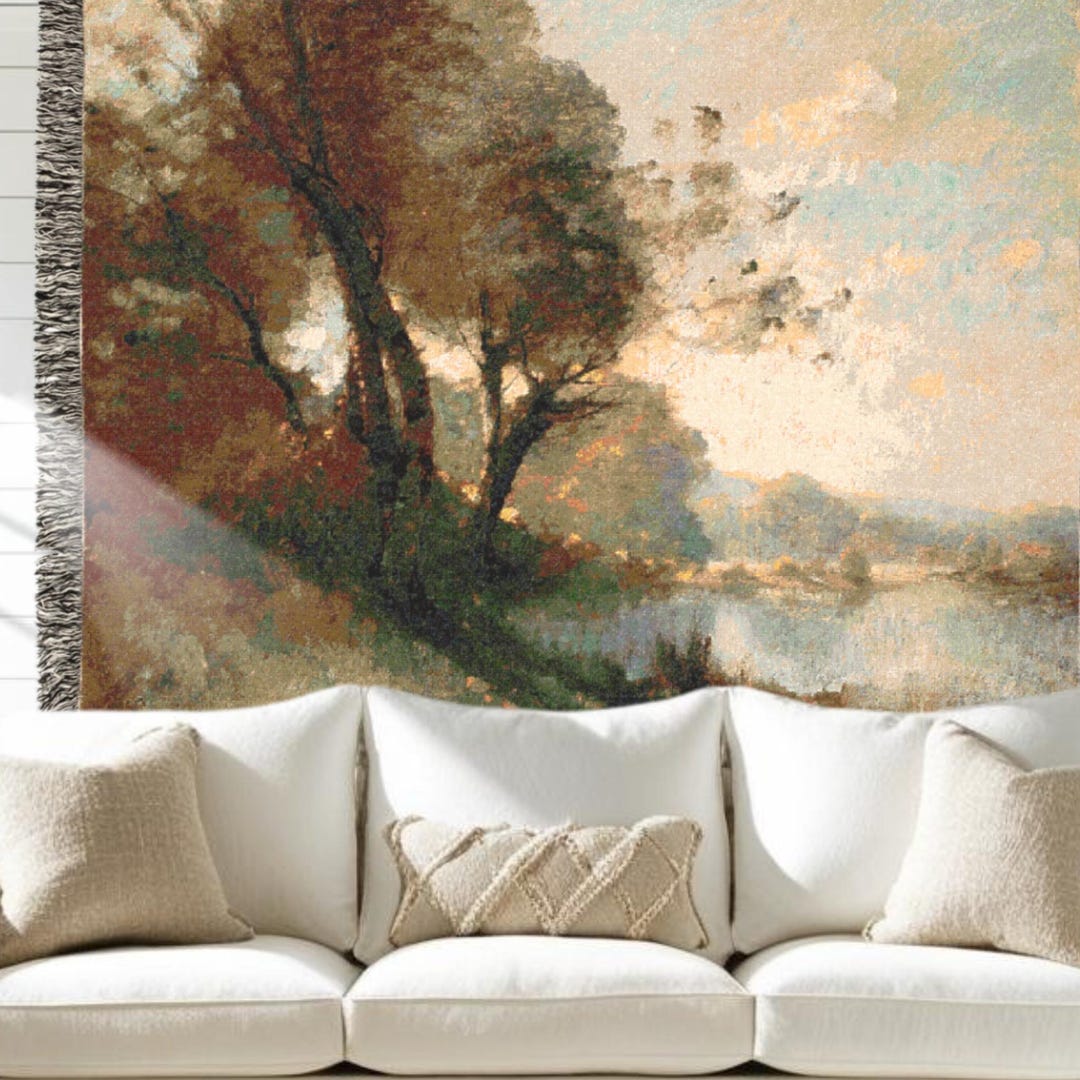 Vintage French Country Tapestry: Modern Farmhouse Cottage Woodland ...