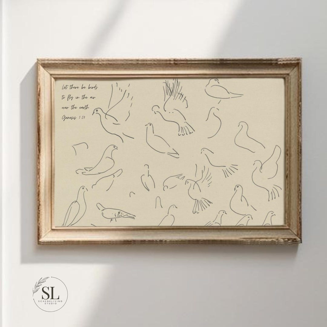 Vintage Dove Holy Spirit Sketch Print: Christian Nursery Farmhouse ...