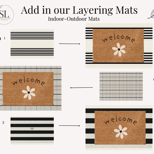 Welcome Daisy Doormat Home Decor Front Porch Coir Doormat Cute Couples ...