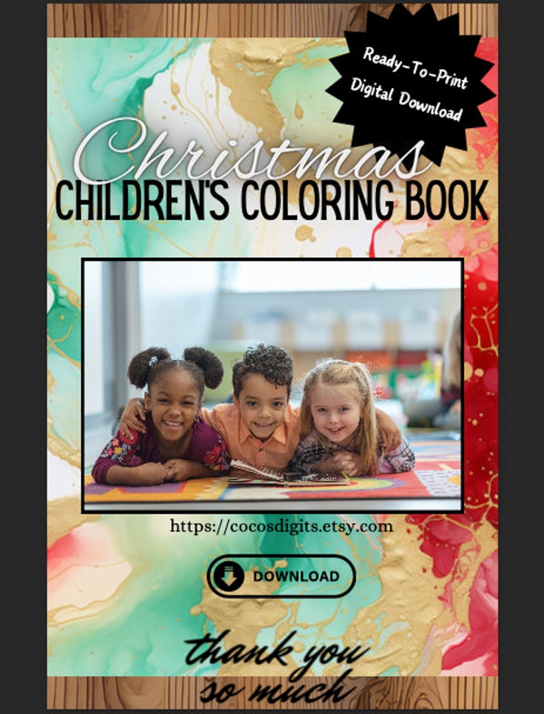 Children's Christmas Coloring Book - Etsy