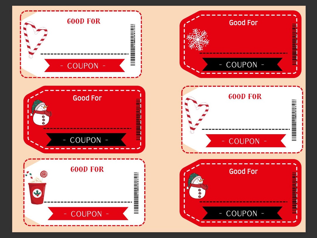 Customizable Christmas Coupon, Christmas Gifts, Christmas Party - Etsy