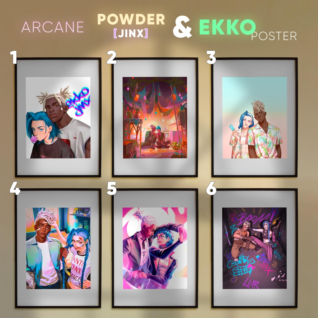 Arcane Ekko & Jinx Poster Collection Exclusive Wall Art of Powder and ...