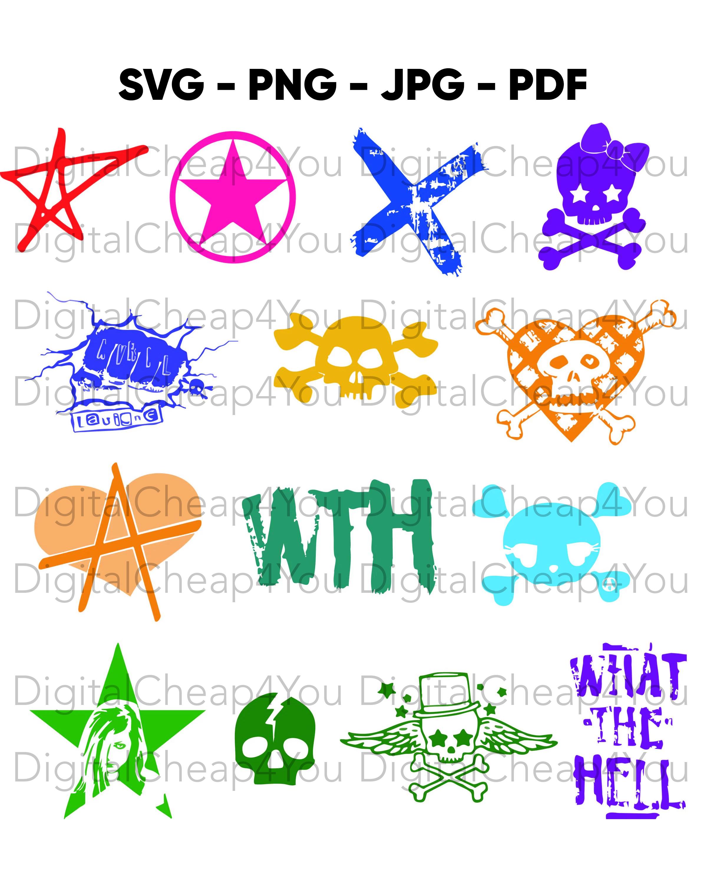 Avril Lavigne Digital SVG Megapack, 14 High Quality SVG, PDF, Png, Jpg ...