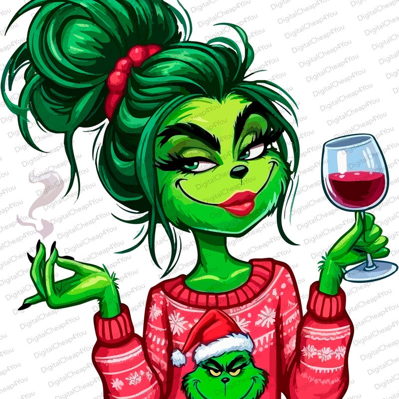 Female Grinch Art - Etsy