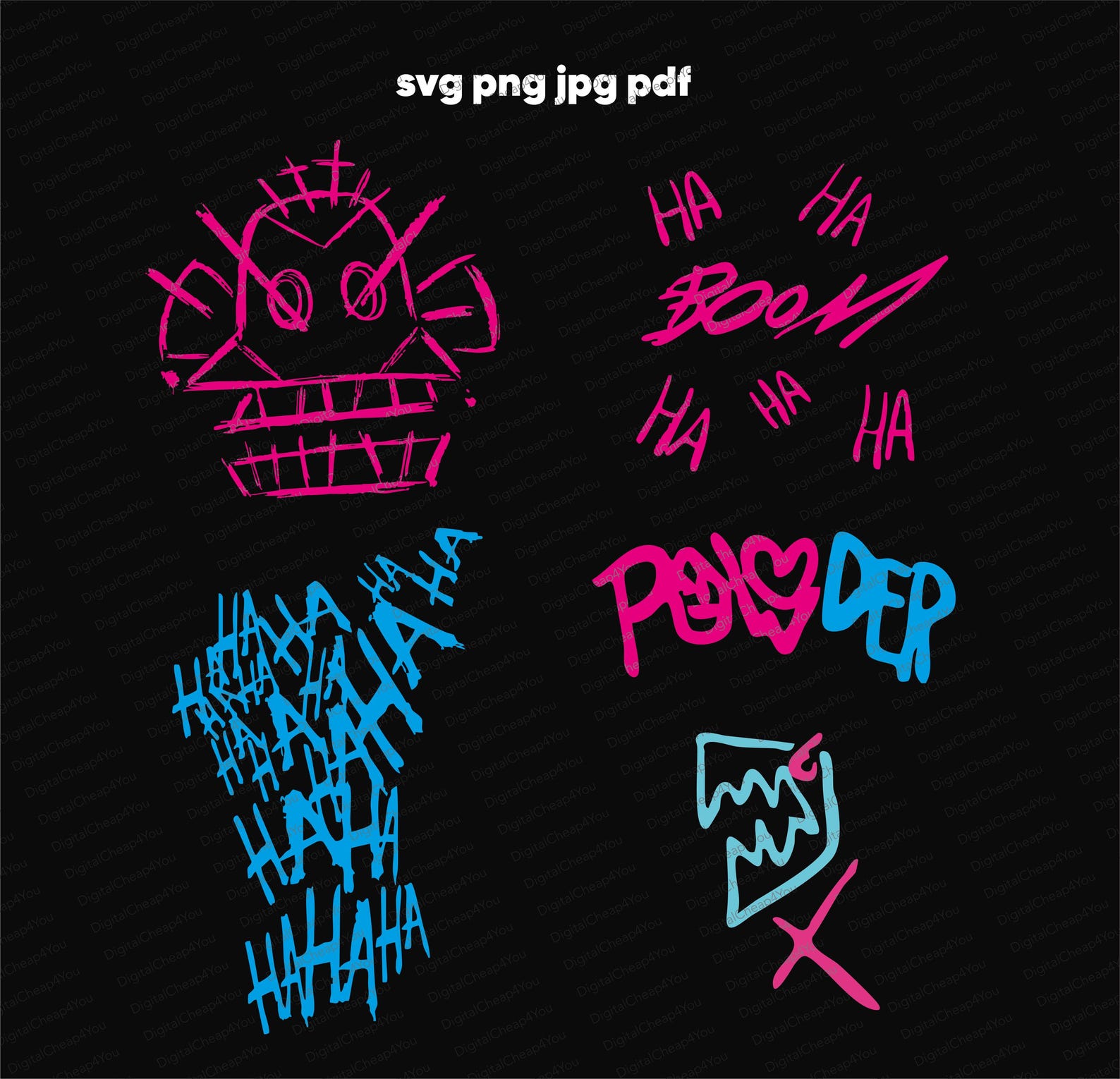 Jinx Graffiti Art Bundle | Arcane-inspired Digital Download | 5 SVG ...