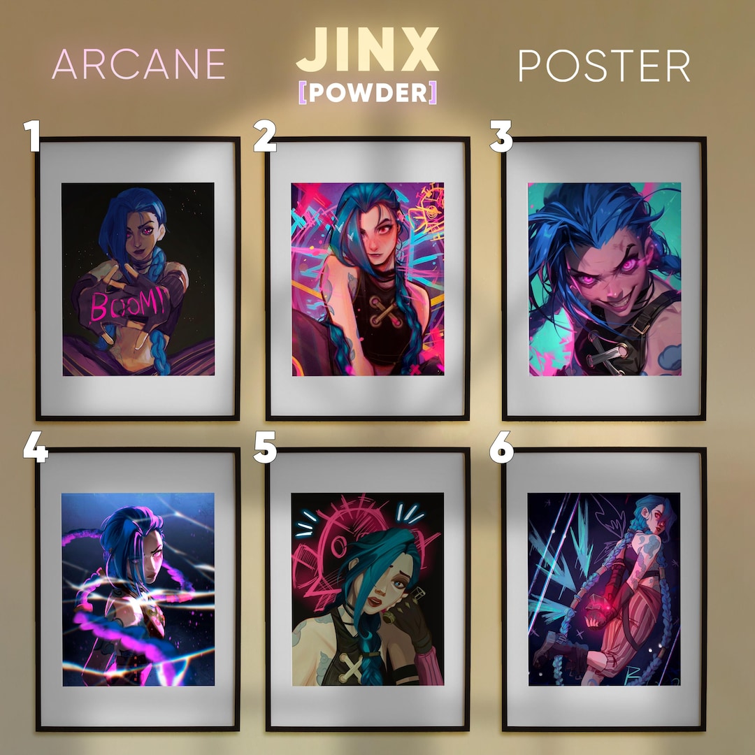 Jinx Arcane Poster Stunning Jinx Poster Arcane Wall Art Powder to Jinx ...