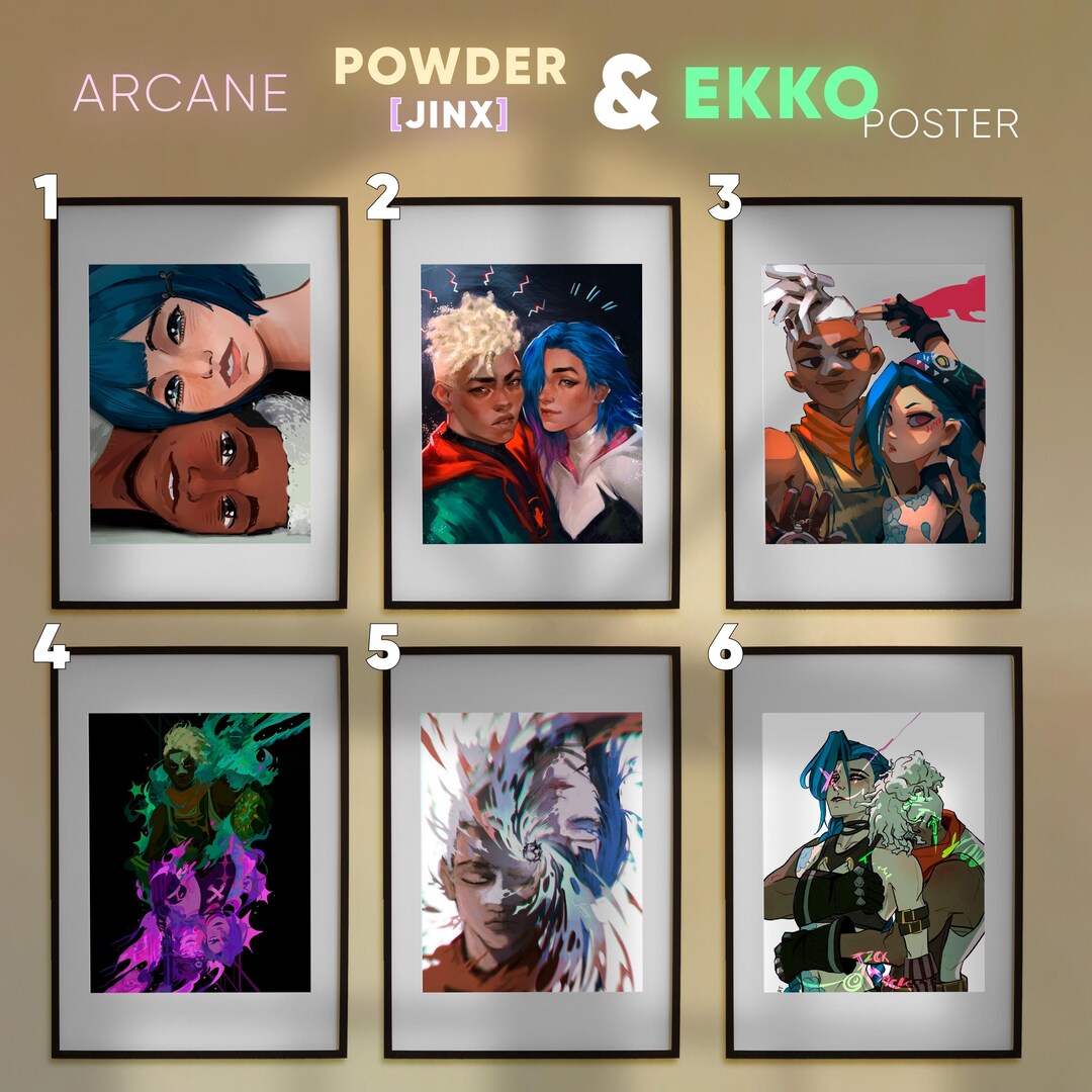 Arcane Ekko & Jinx Poster Stunning Powder and Ekko Art Prints Premium ...