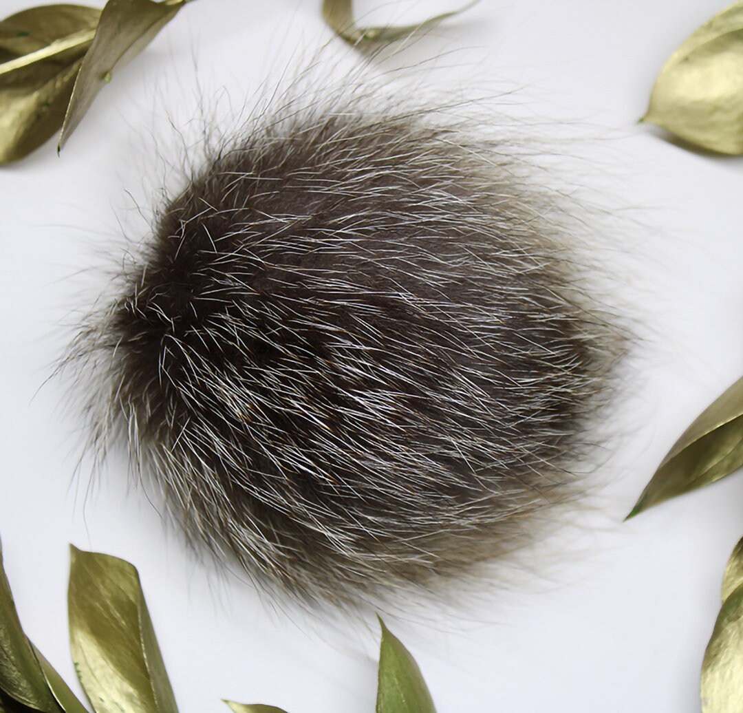 Alaskan Cross Fox Fur Pom Pom Small Mini Real Fur Fluffy - Etsy