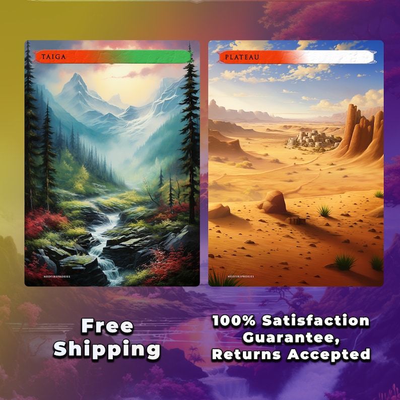 MTG Original Dual Land Proxies, Foil Textless Dual Lands for Magic the ...