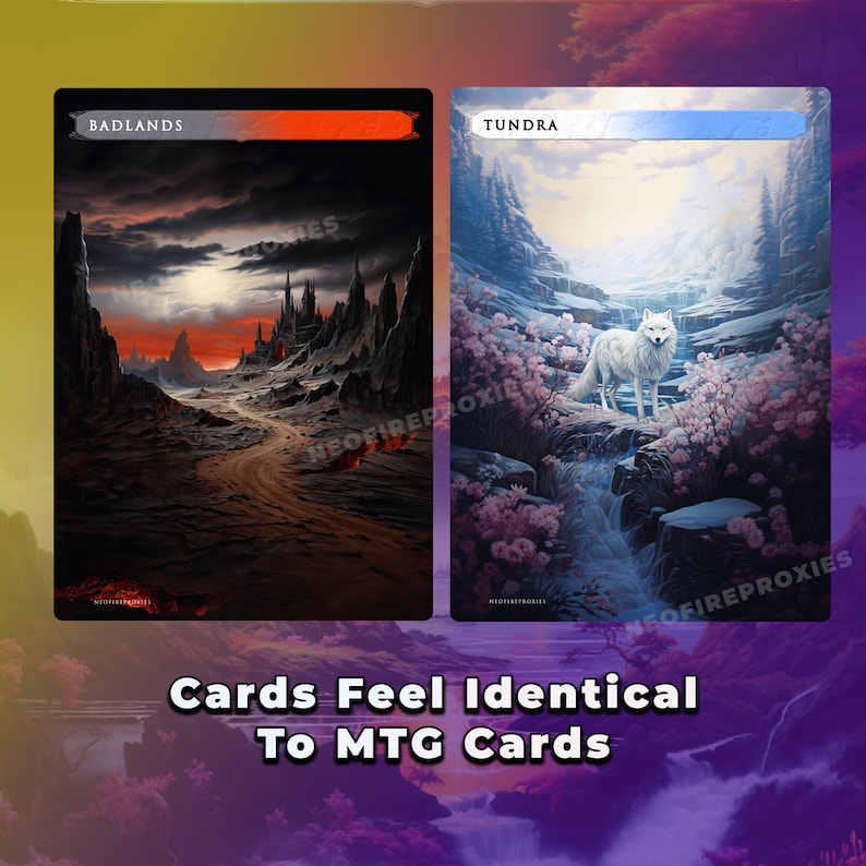 MTG Original Dual Land Proxies, Foil Textless Dual Lands for Magic the ...