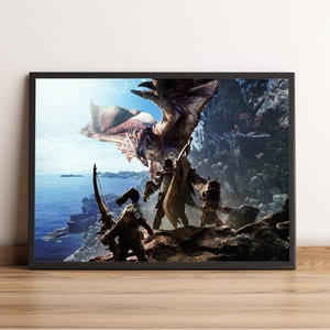 Monster Hunter World Poster, Game Print, Wall Art, Home Decor, Gift for ...