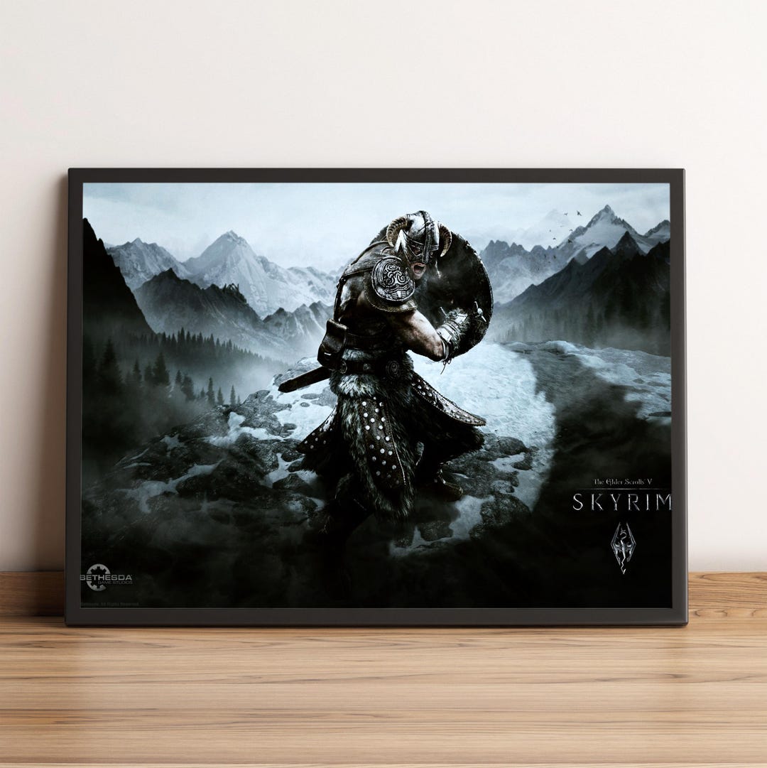 The Elder Scrolls V Skyrim Poster, Game Print, Wall Art, Home Decor ...