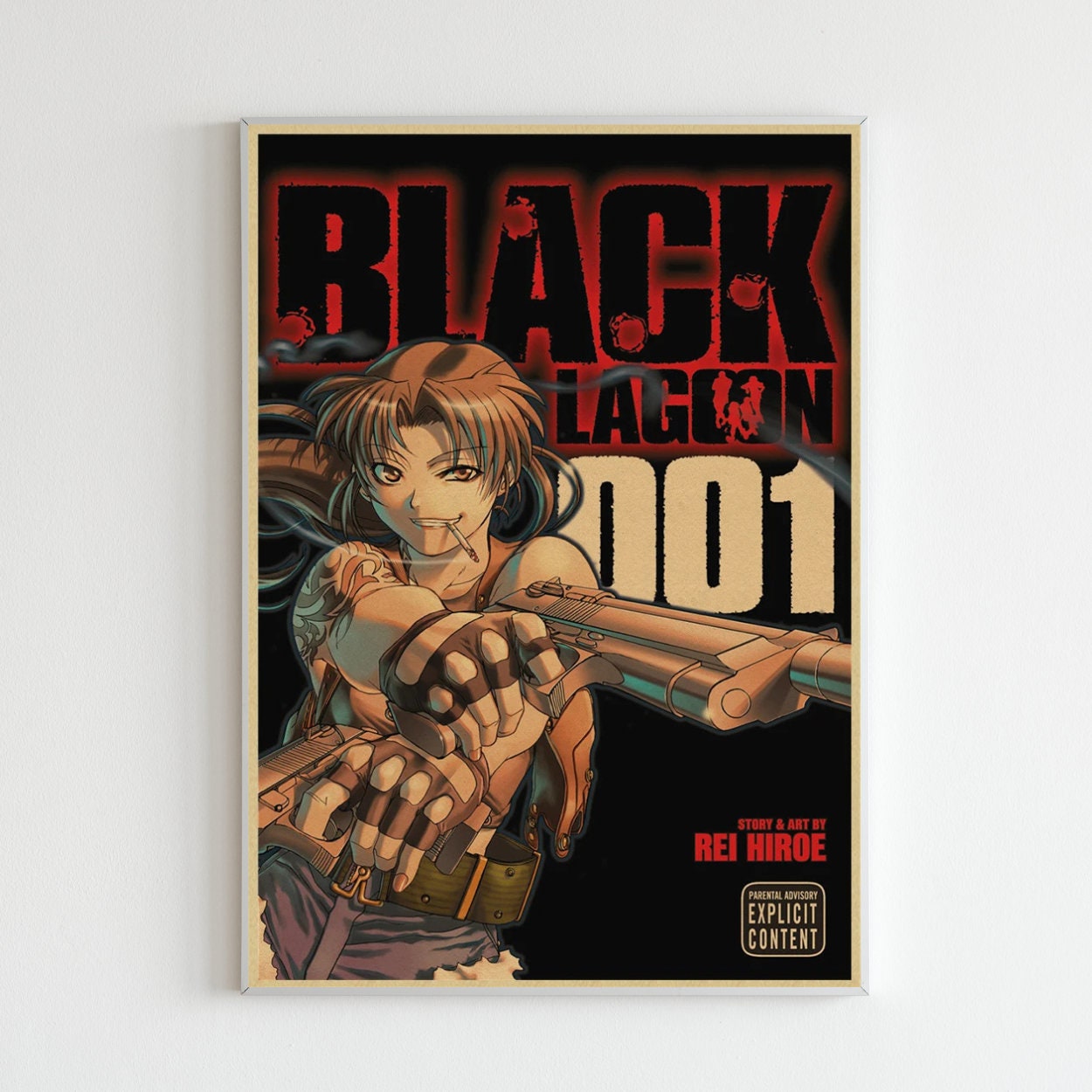 Black Lagoon Retro Poster, Revy Wall Art, Anime Vintage Print, Gift for ...