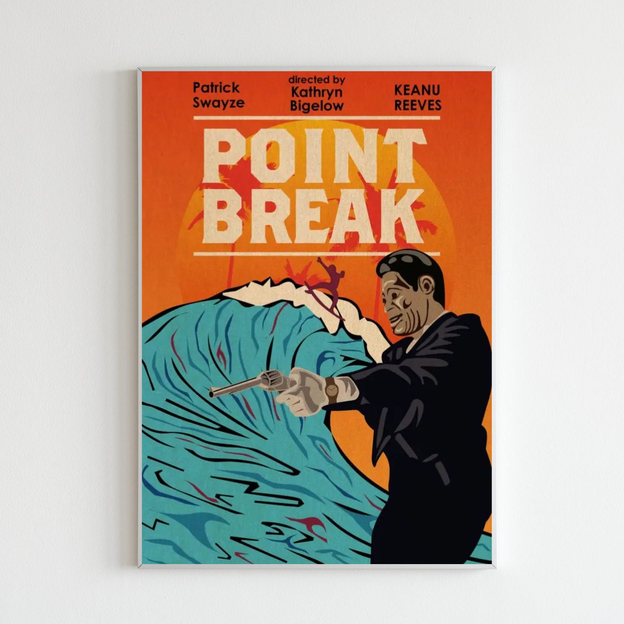 Point Break Retro Poster, Johnny Utah Wall Art, Action Film Vintage ...