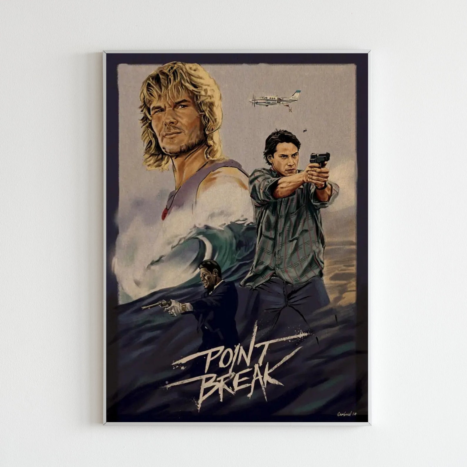 Point Break Retro Poster, Johnny Utah Wall Art, Action Film Vintage ...