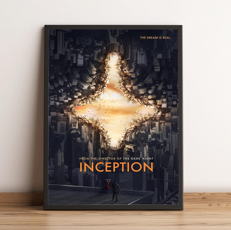 Inception Poster, Movie Print, Wall Art, Home Decor, Gift for Film Fans ...