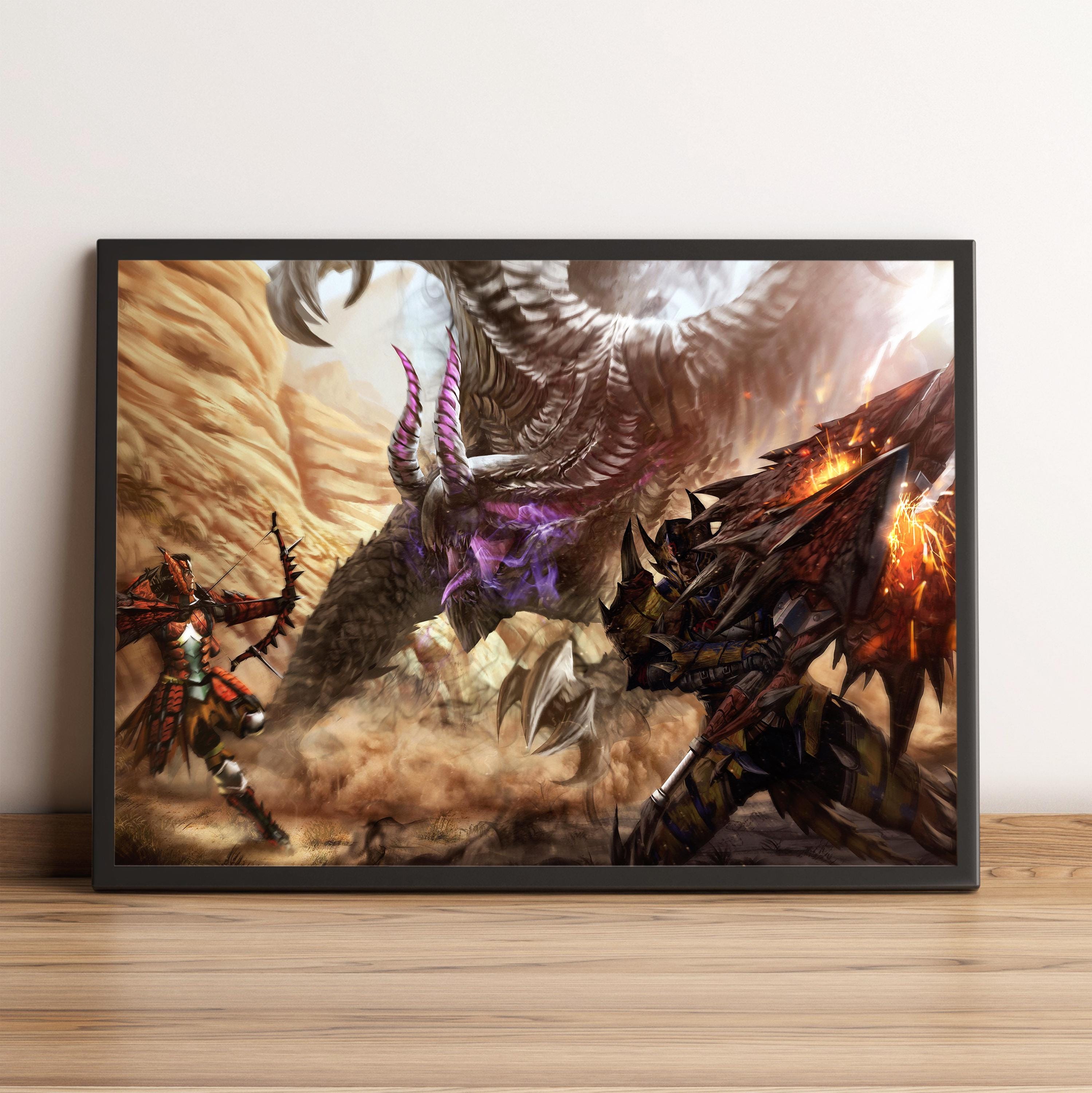 Monster Hunter World Poster, Game Print, Wall Art, Home Decor, Gift for ...