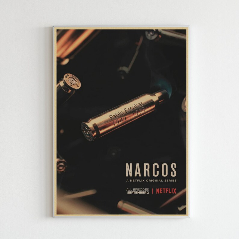 Narcos Retro Poster, Pablo Escobar Wall Art, Tv Series Vintage Print ...