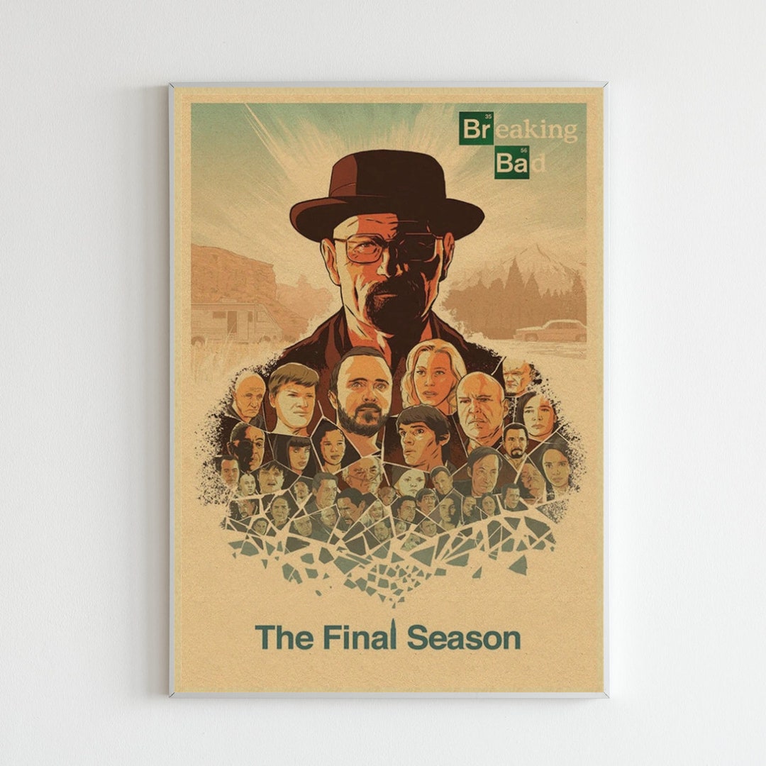 Breaking Bad Retro Poster, Walter White Wall Art, Tv Series Vintage ...