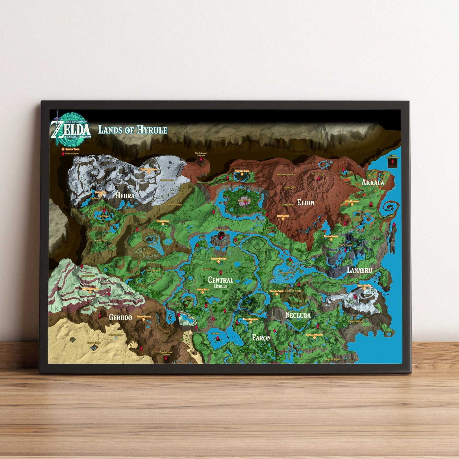 The Legend of Zelda Map Poster, Game Print, Wall Art, Home Decor, Gift ...