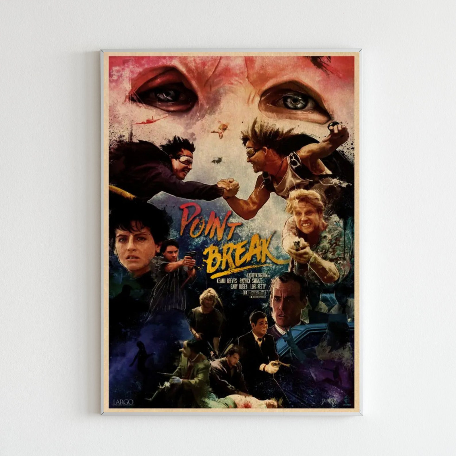 Point Break Retro Poster, Johnny Utah Wall Art, Action Film Vintage ...