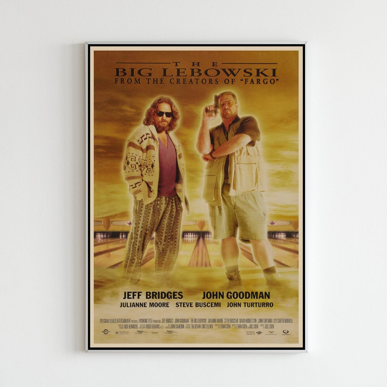 The Big Lebowski Retro Poster, Jeffrey Lebowski Wall Art, Comedy Film ...