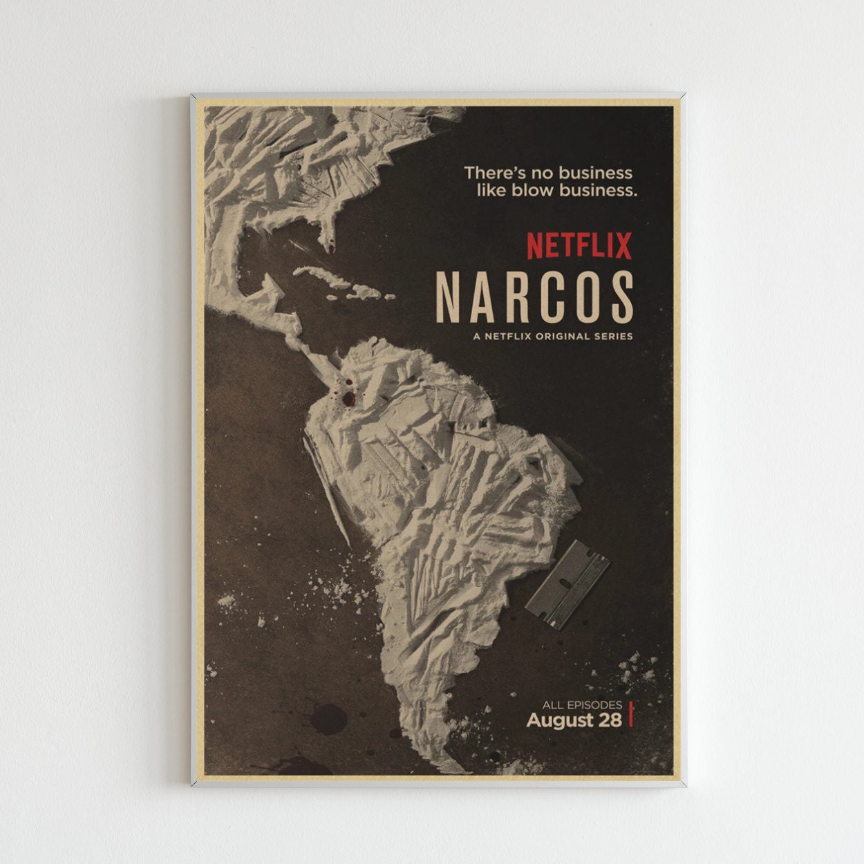 Narcos Retro Poster, Pablo Escobar Wall Art, Tv Series Vintage Print ...