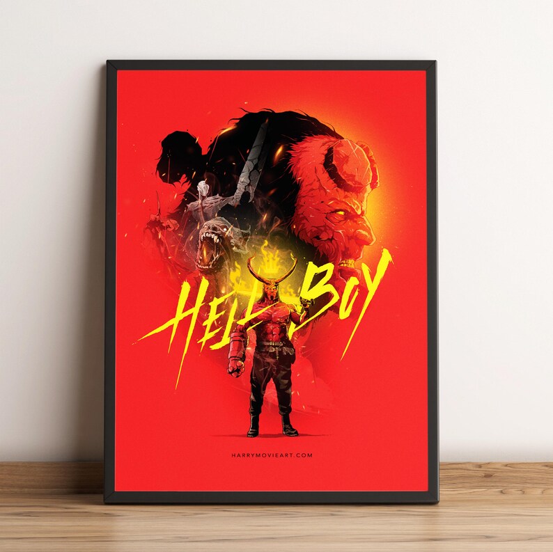 Hellboy Poster, Movie Print, Wall Art, Home Decor, Gift for Film Fans ...