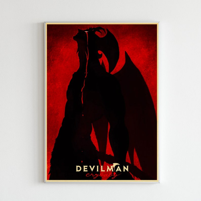 Devilman Crybaby Retro Poster, Akira Fudo Wall Art, Anime Vintage Print ...