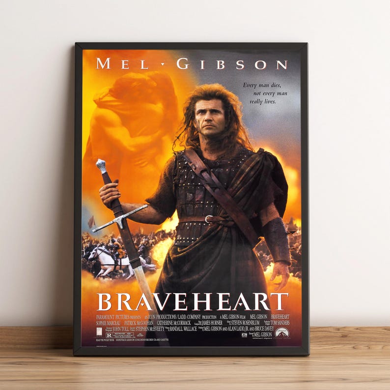 Braveheart Poster, Movie Print, Wall Art, Home Decor, Gift for Film ...