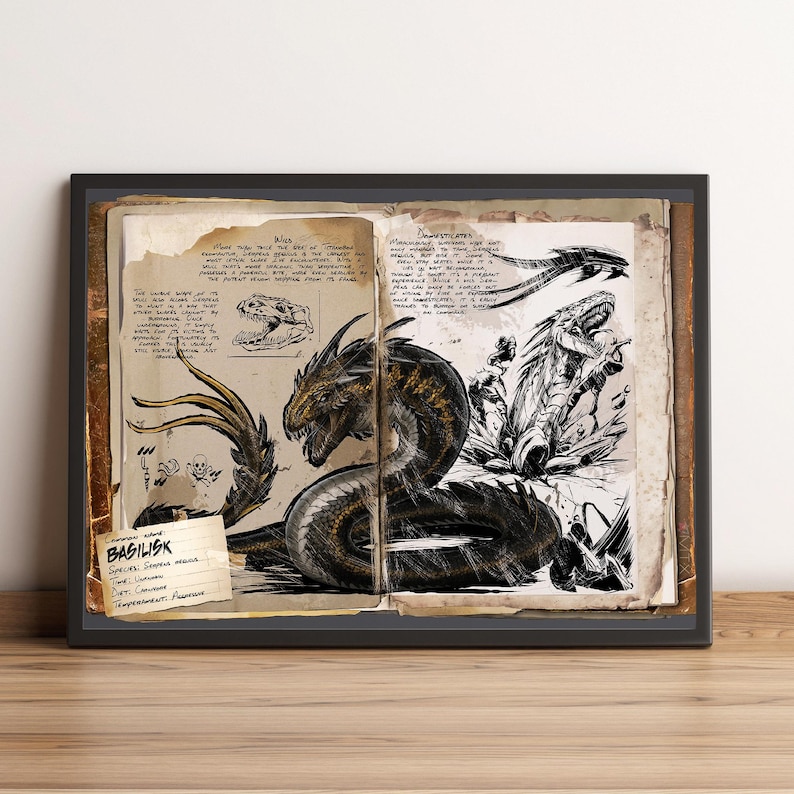 ARK Survival Dossiers Poster, Game Print, Wall Art, Home Decor, Gift ...