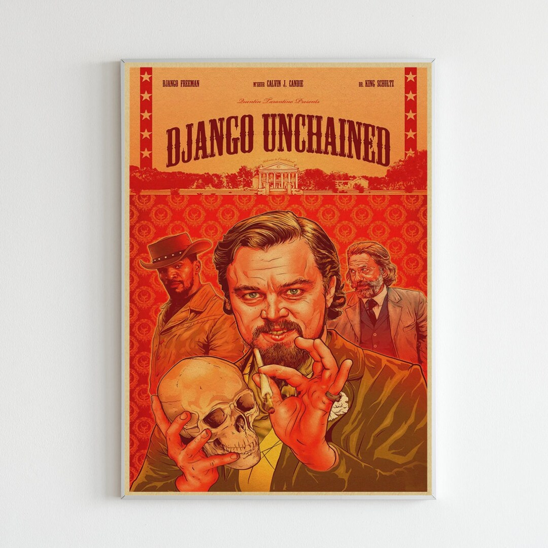 Django Unchained Retro Poster, Quentin Tarantino Wall Art, Western Film ...