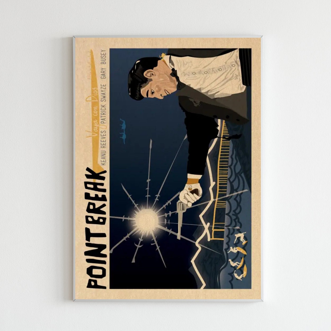 Point Break Retro Poster, Johnny Utah Wall Art, Action Film Vintage ...