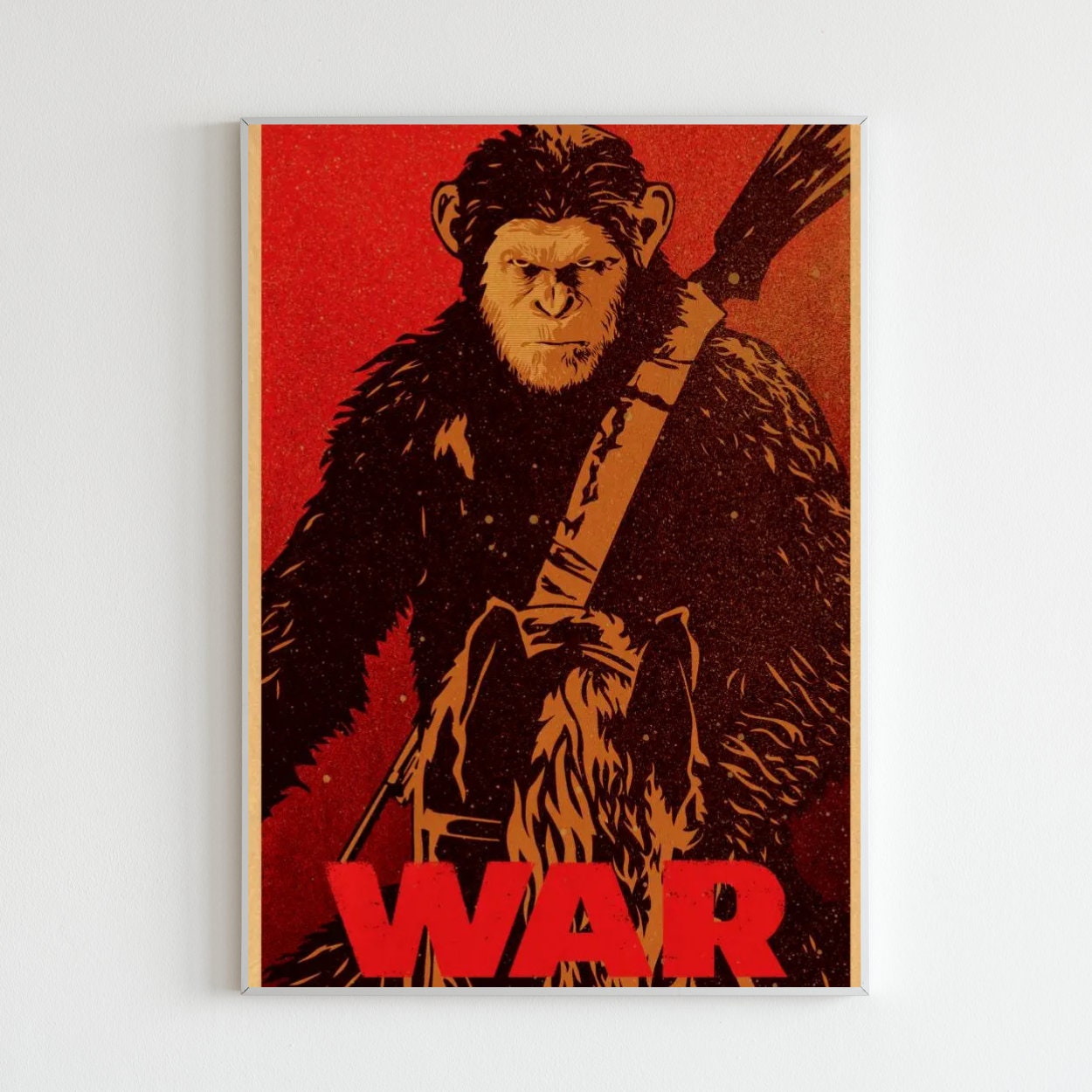 Planet of the Apes Retro Poster, Apes Wall Art, Sci-fi Film Vintage ...