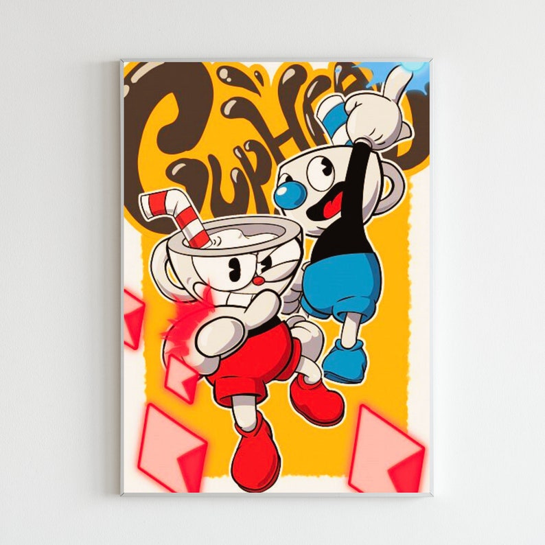 Cuphead Retro Poster, Cuphead Wall Art, Game Vintage Print, Gift for ...