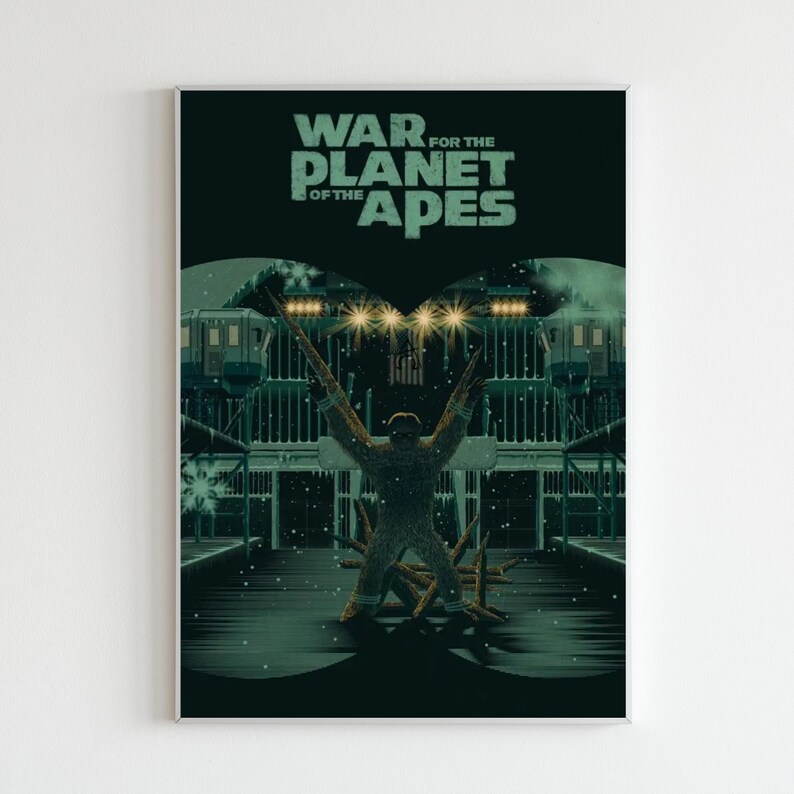 Planet of the Apes Retro Poster, Apes Wall Art, Sci-fi Film Vintage ...
