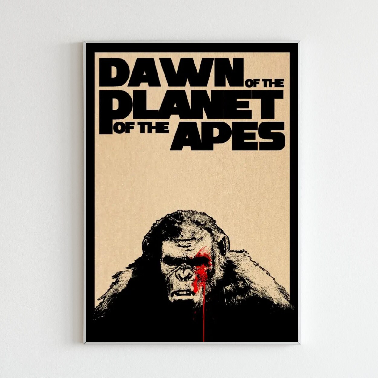 Planet of the Apes Retro Poster, Apes Wall Art, Sci-fi Film Vintage ...