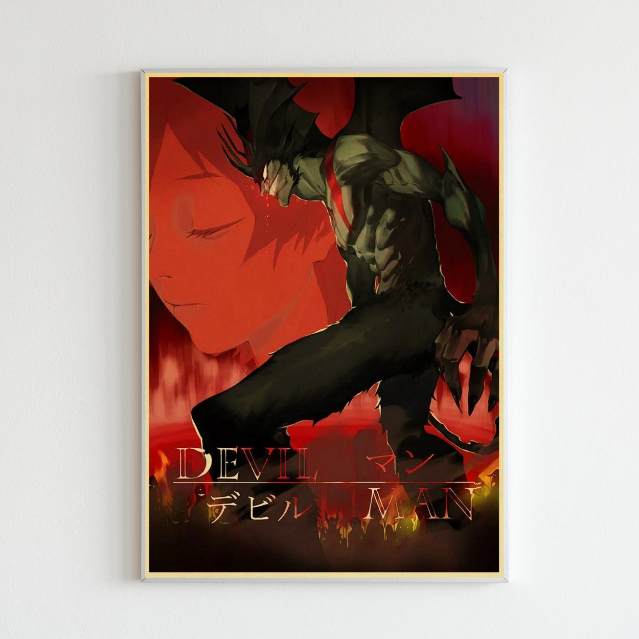 Devilman Crybaby Retro Poster Akira Fudo Wall Art Anime - Etsy