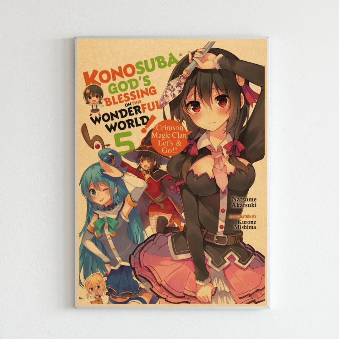 Konosuba Retro Poster, Megumin Wall Art, Anime Vintage Print, Gift for ...