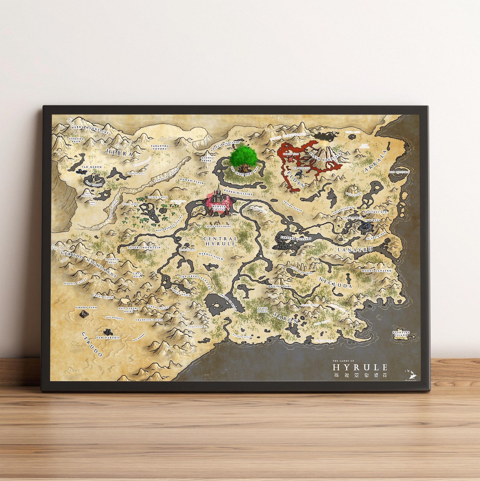 The Legend of Zelda Map Poster, Game Print, Wall Art, Home Decor, Gift ...