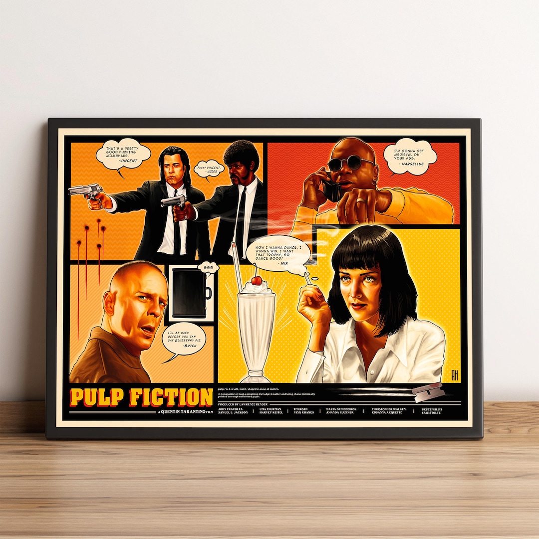 Pulp Fiction Poster, Movie Print, Wall Art, Home Decor, Gift for Film ...