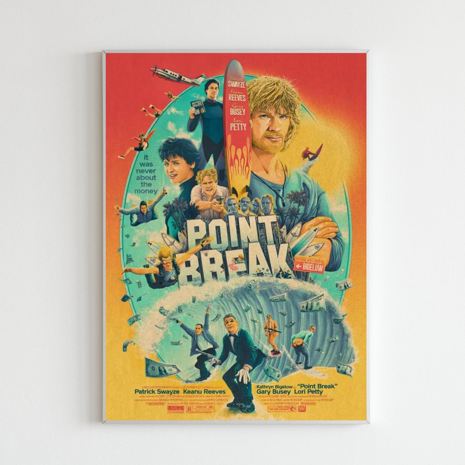 Point Break Retro Poster, Johnny Utah Wall Art, Action Film Vintage ...